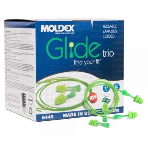 Moldex Metric Glide Trio Triple Flange Reusable Earplugs