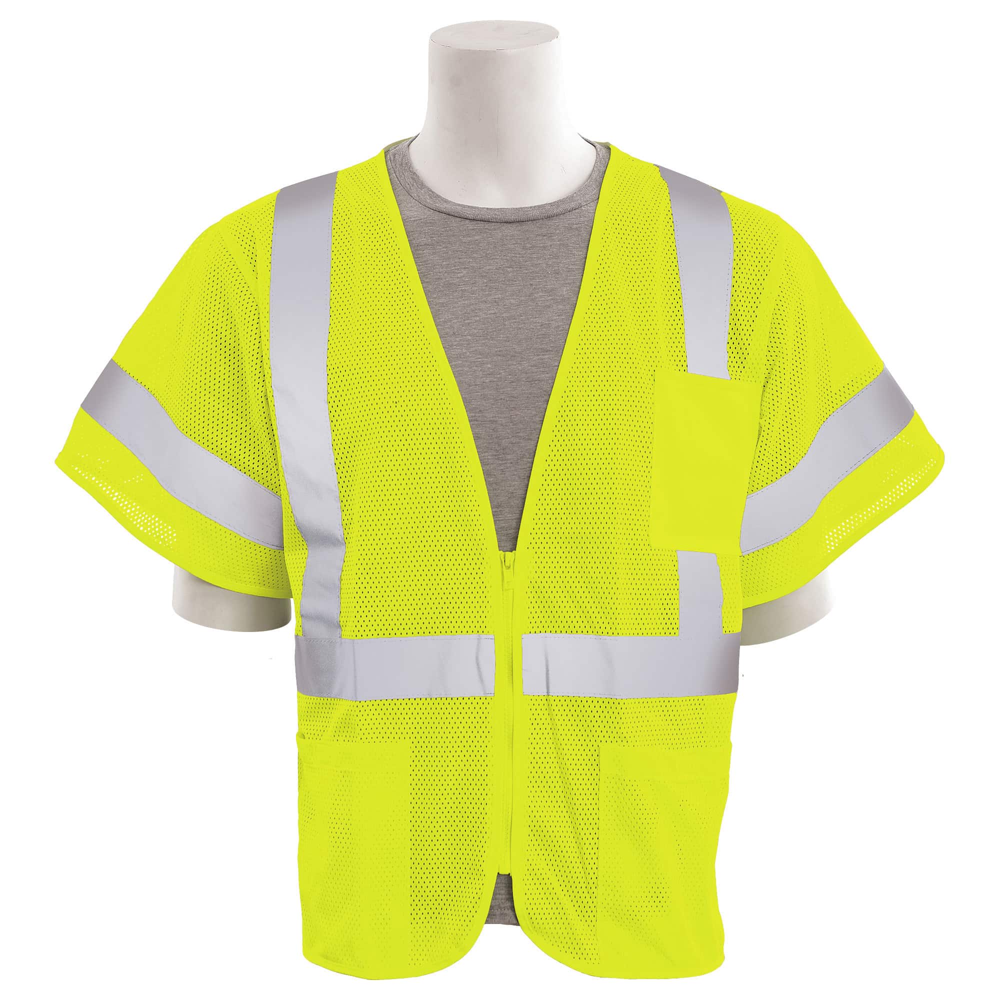 Aware Wear S6633P Class 3 Mesh Zipper ANSI Rated Safety Vest