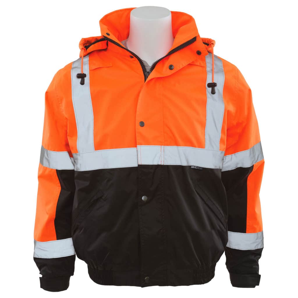 Aware Wear W106 Class 3 ANSI Rated Bomber Jacket with Storm Flap and ...